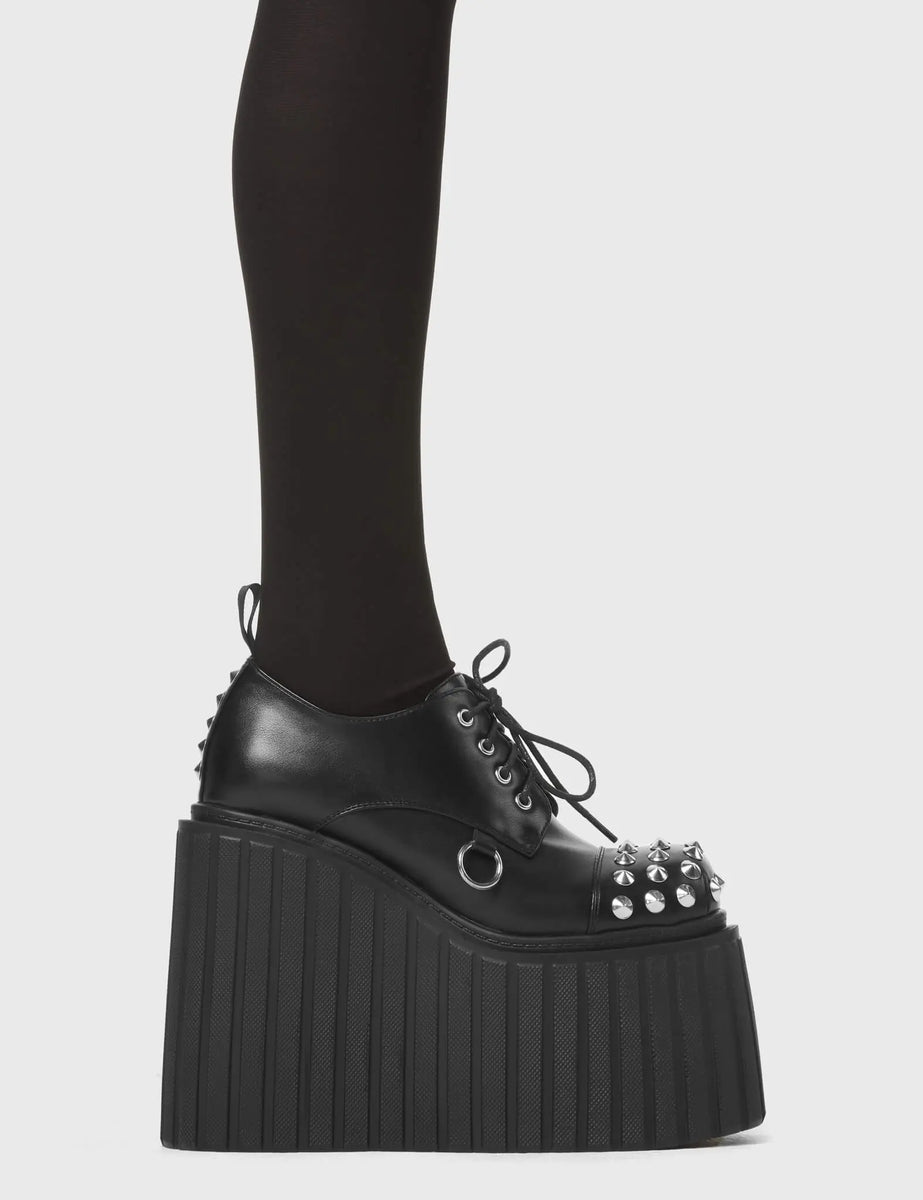 Quiet Down Chunky Platform Creeper Shoes - LAMODA