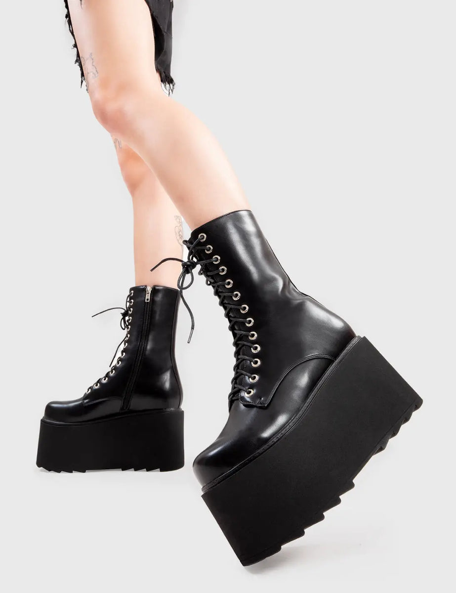 Steady Chunky Platform Ankle Boots - LAMODA